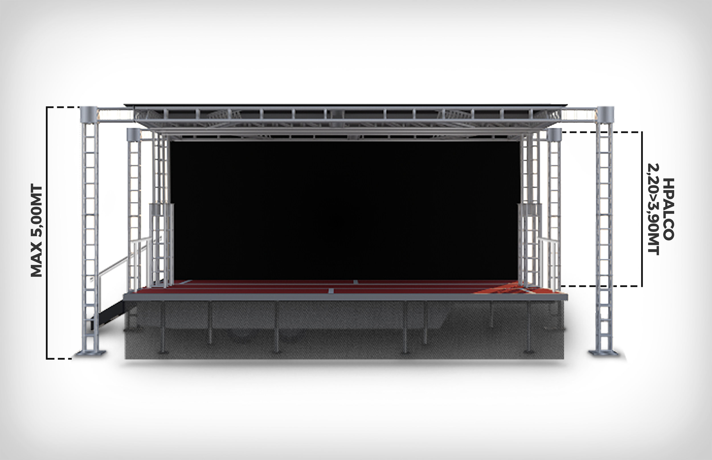 Dimensioni e Configurazioni — Palco Mobile® - Un Evento in 20 Minuti!