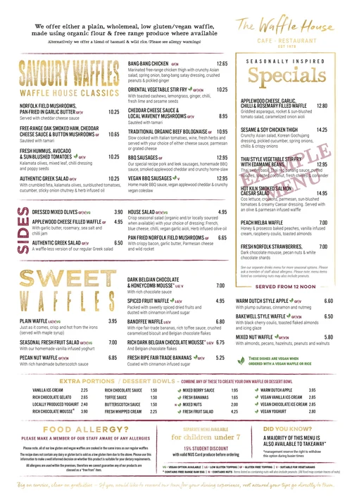 View Menus — The Waffle House