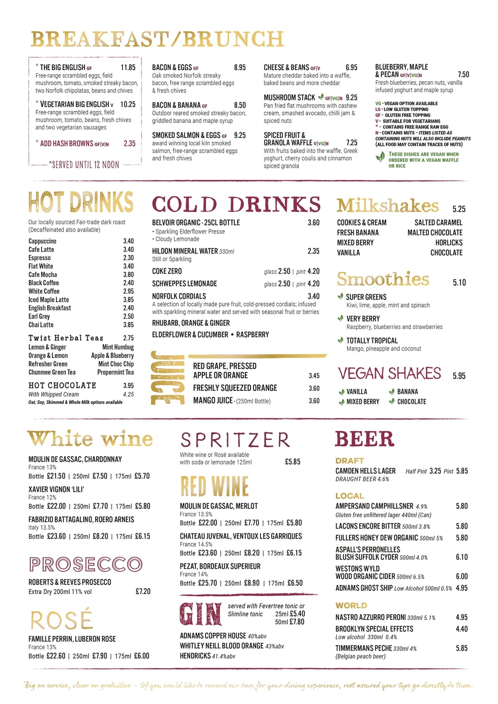 View Menus — The Waffle House