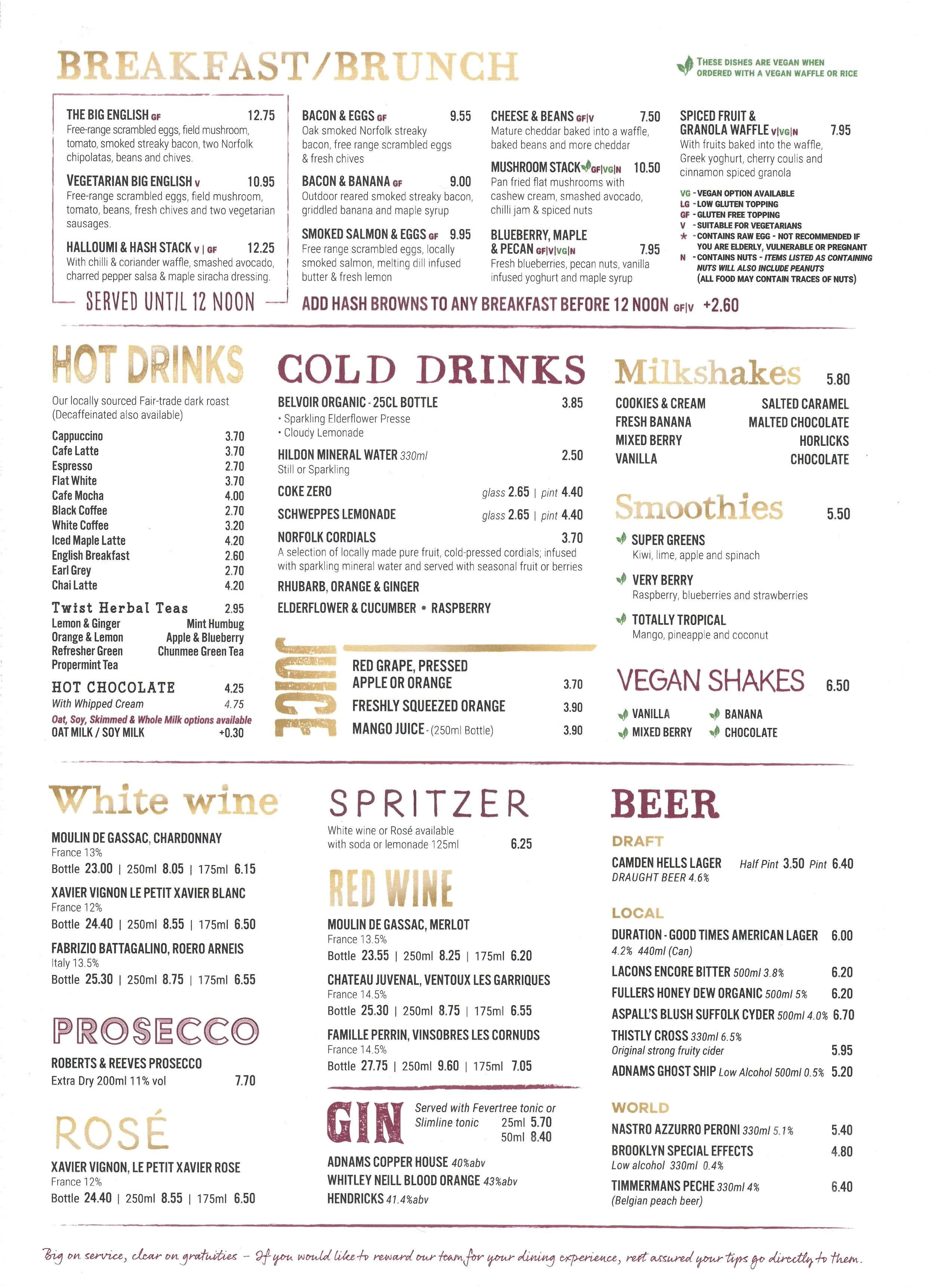 View Menus — The Waffle House