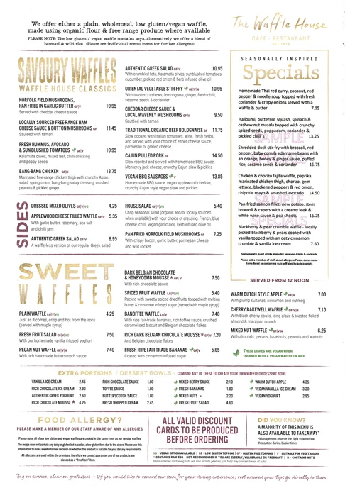 View Menus — The Waffle House