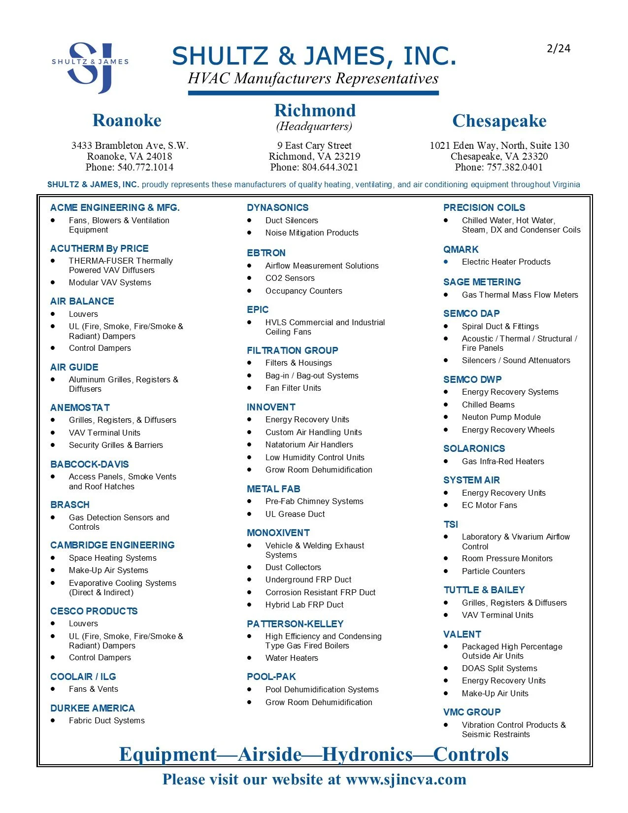 Line Card — Shultz & James