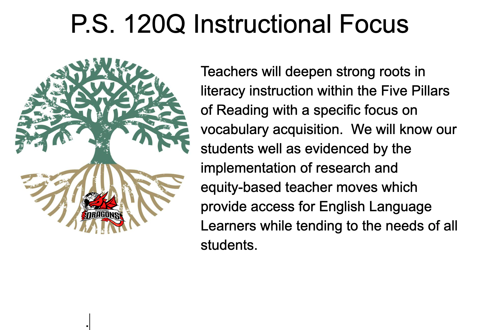 Our Mission — PS 120Q- Home of the Flushing Dragons