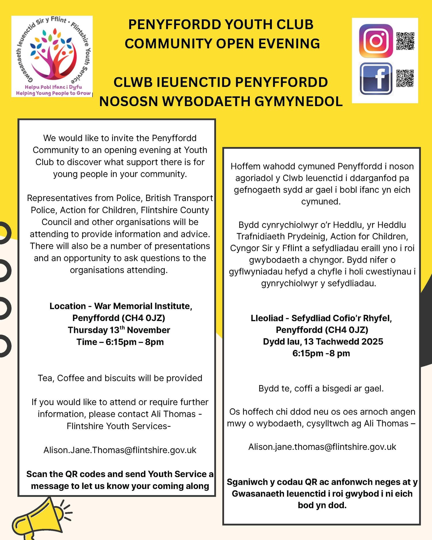 Youth Services - Open Day — Penyffordd Community Council