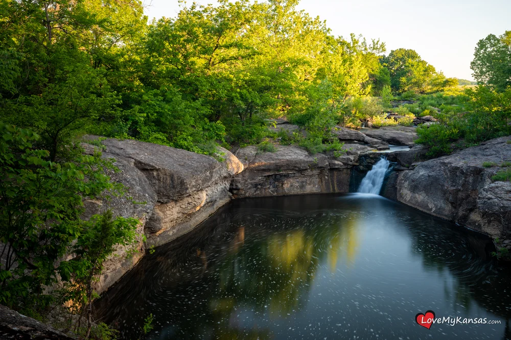 Butcher Falls Waterfall near Sedan, Kansas — 34th State Media LLC