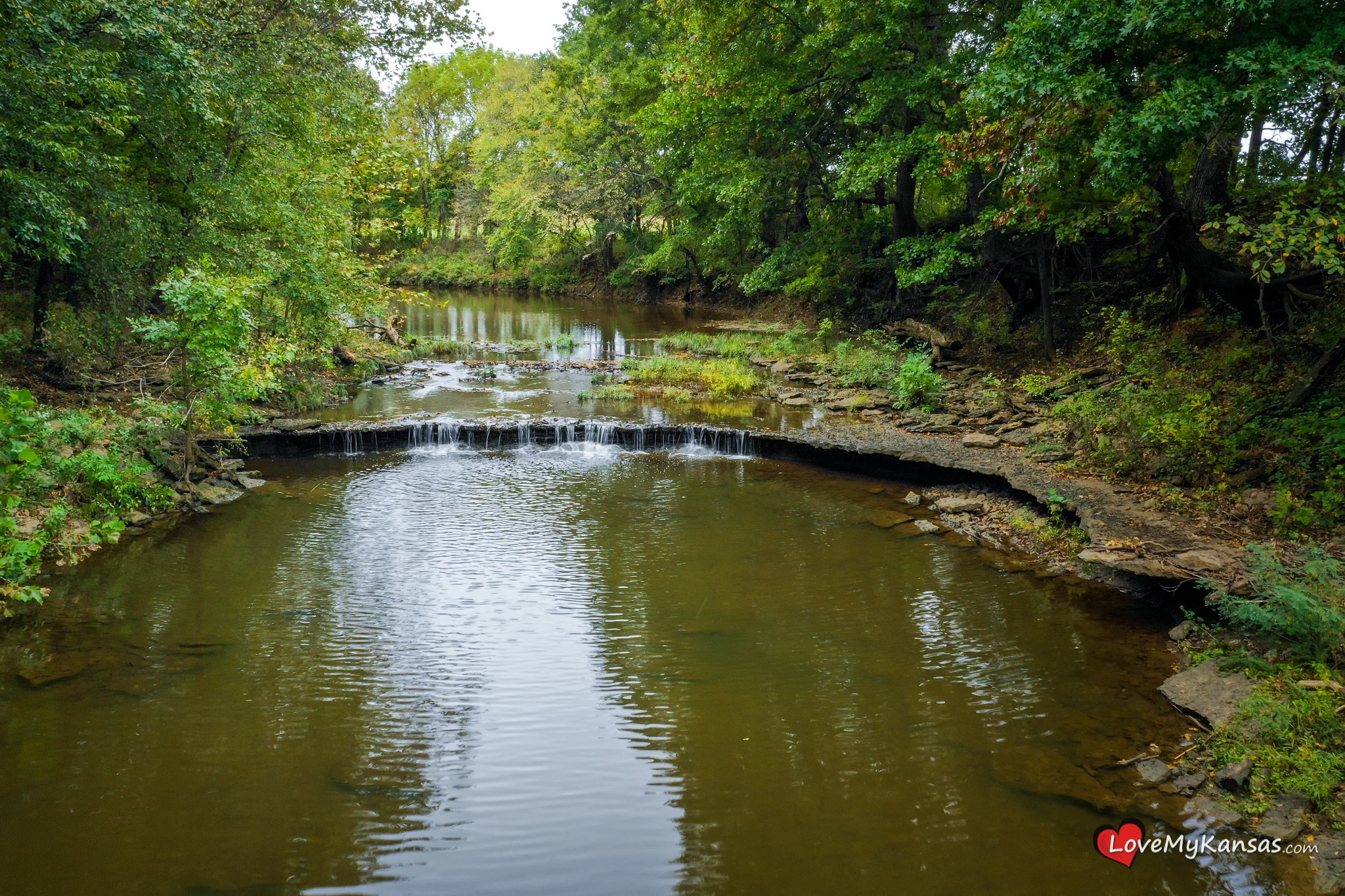 Hitchen Creek Waterfall near Longton, Kansas — 34th State Media LLC