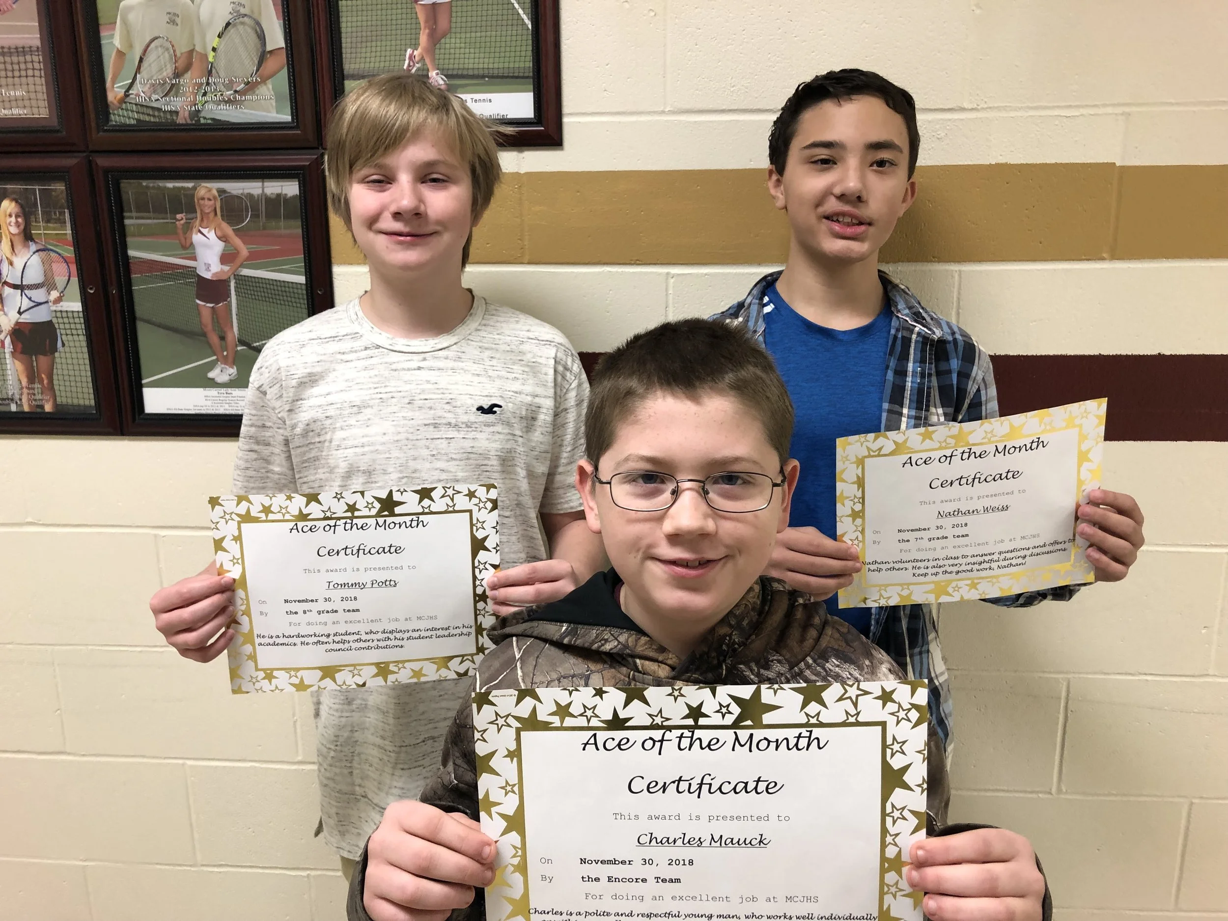 MCJHS Aces Of The Month