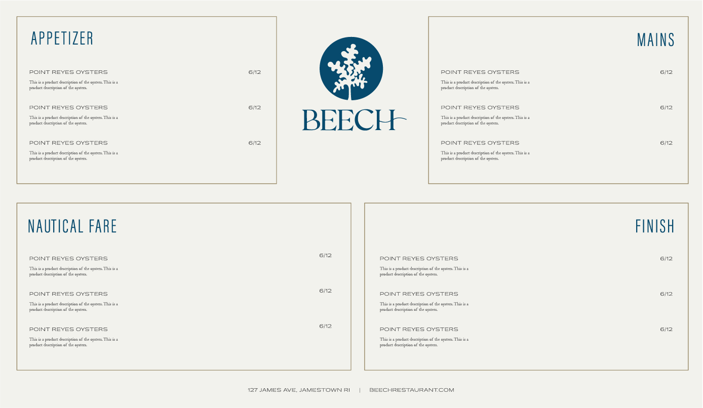 Beech | Restaurant Branding and Website Design — Lauren Fulton Design