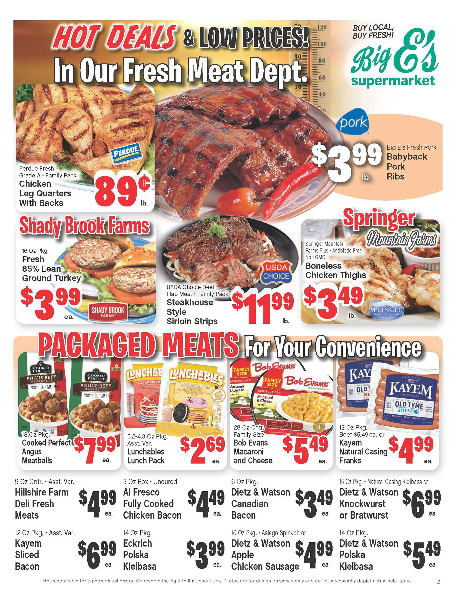 Weekly Ad — Big E's Supermarket