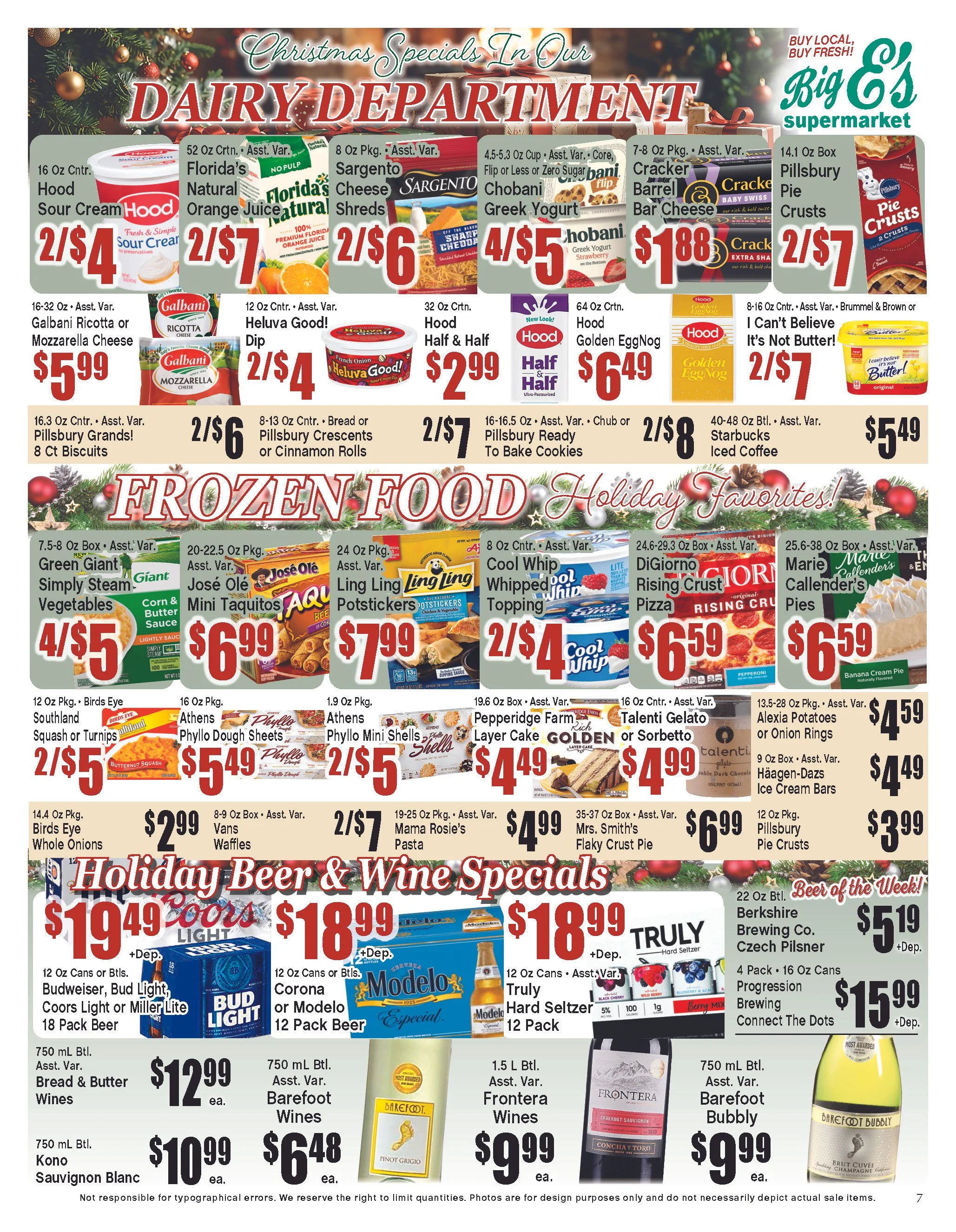 Weekly Ad — Big E's Supermarket