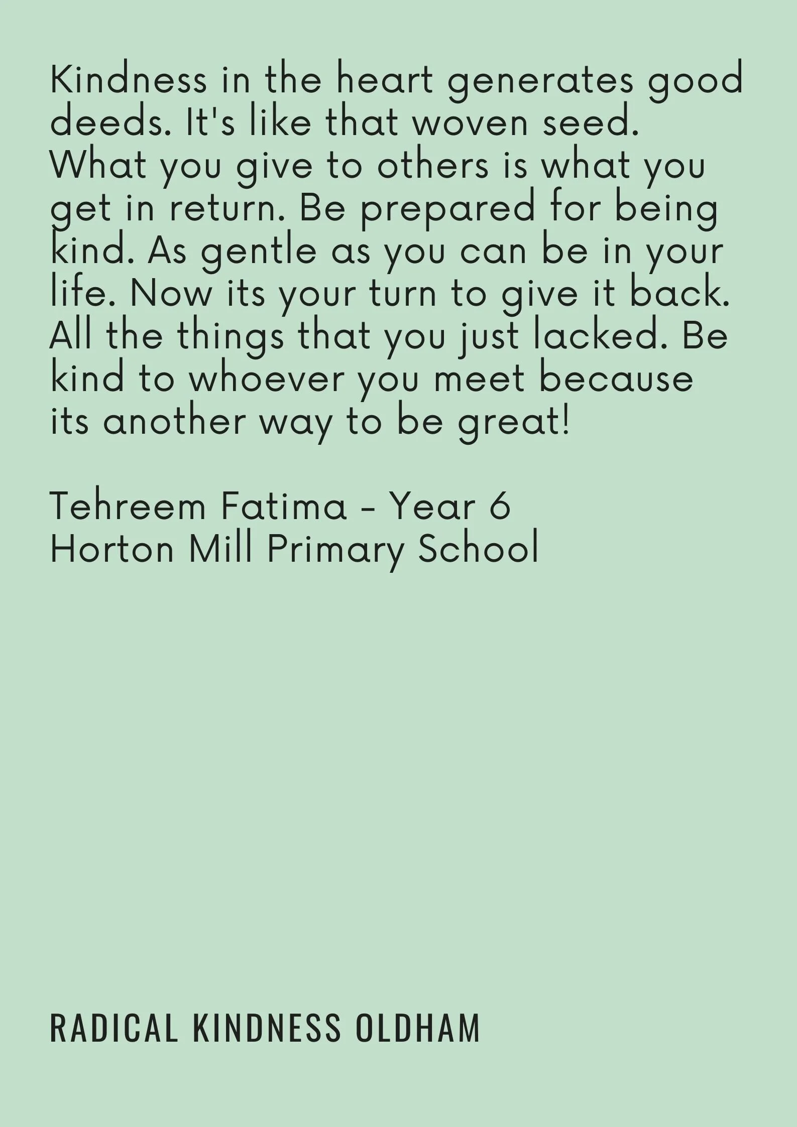 Radical Kindness Oldham 'Seed' — MAY WILD STUDIO