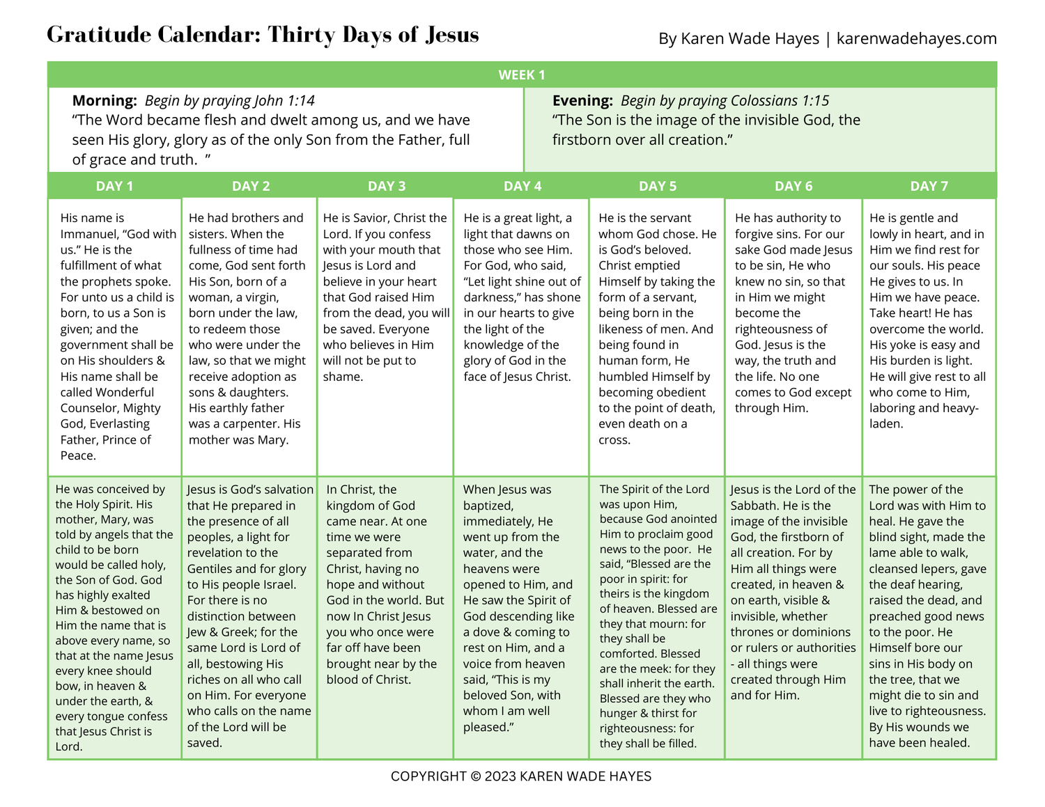 A Prayer Resource — Karen Wade Hayes