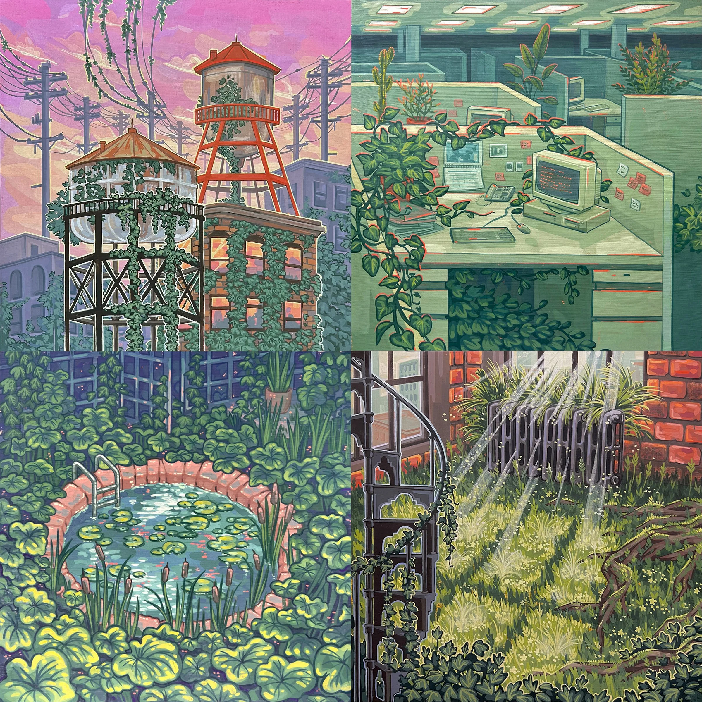 Office - Biophilic Reverie — Amina Illustration