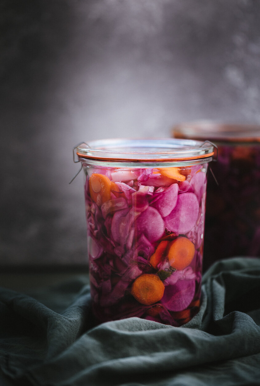 Pink fermented vegetables — Eggplant Diary
