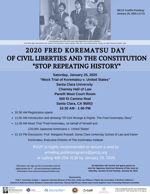 Fred Korematsu Day 2020 – “Mock Trial of Korematsu v. United States ...