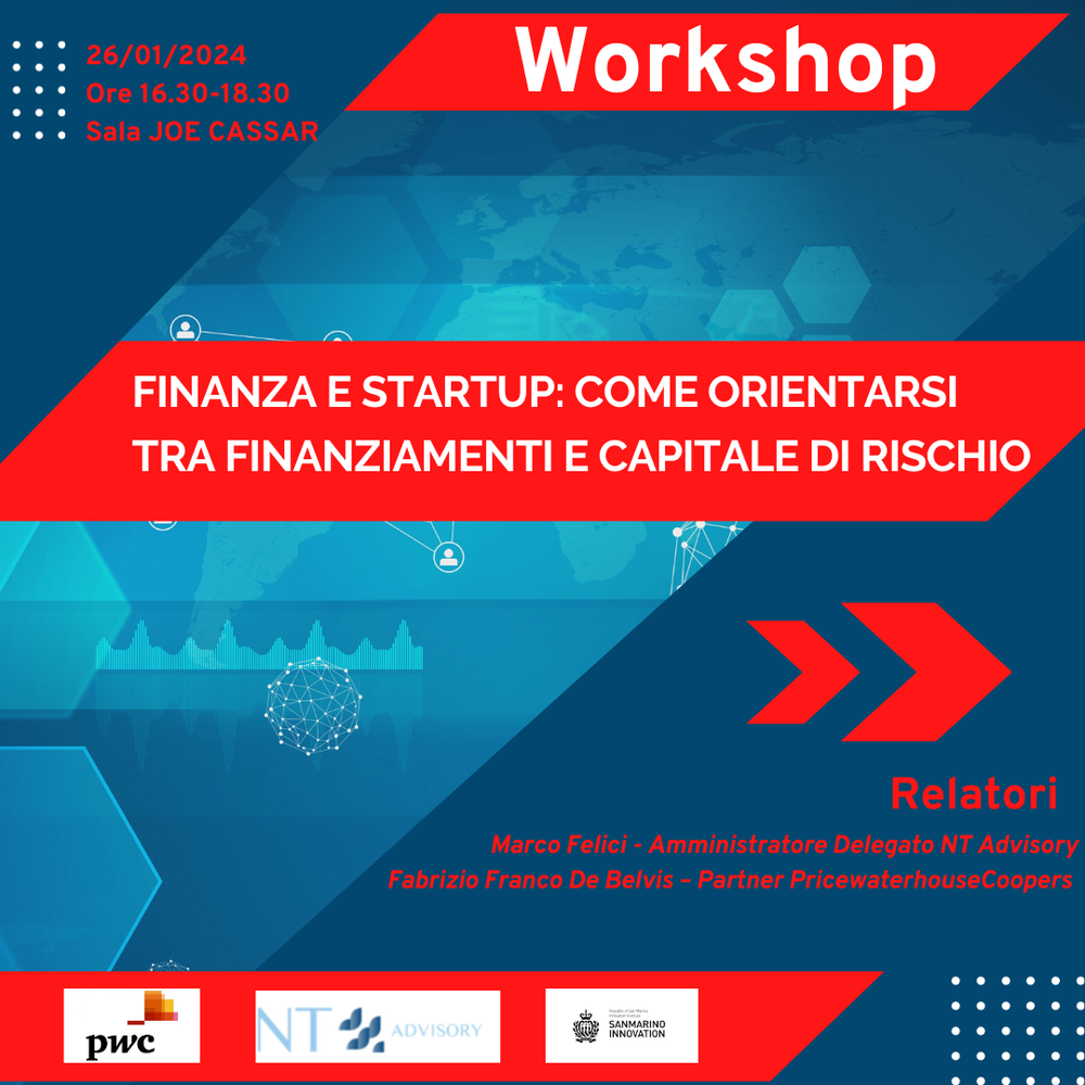 Workshop: Finanza e Startup - come orientarsi tra finanziamenti e ...