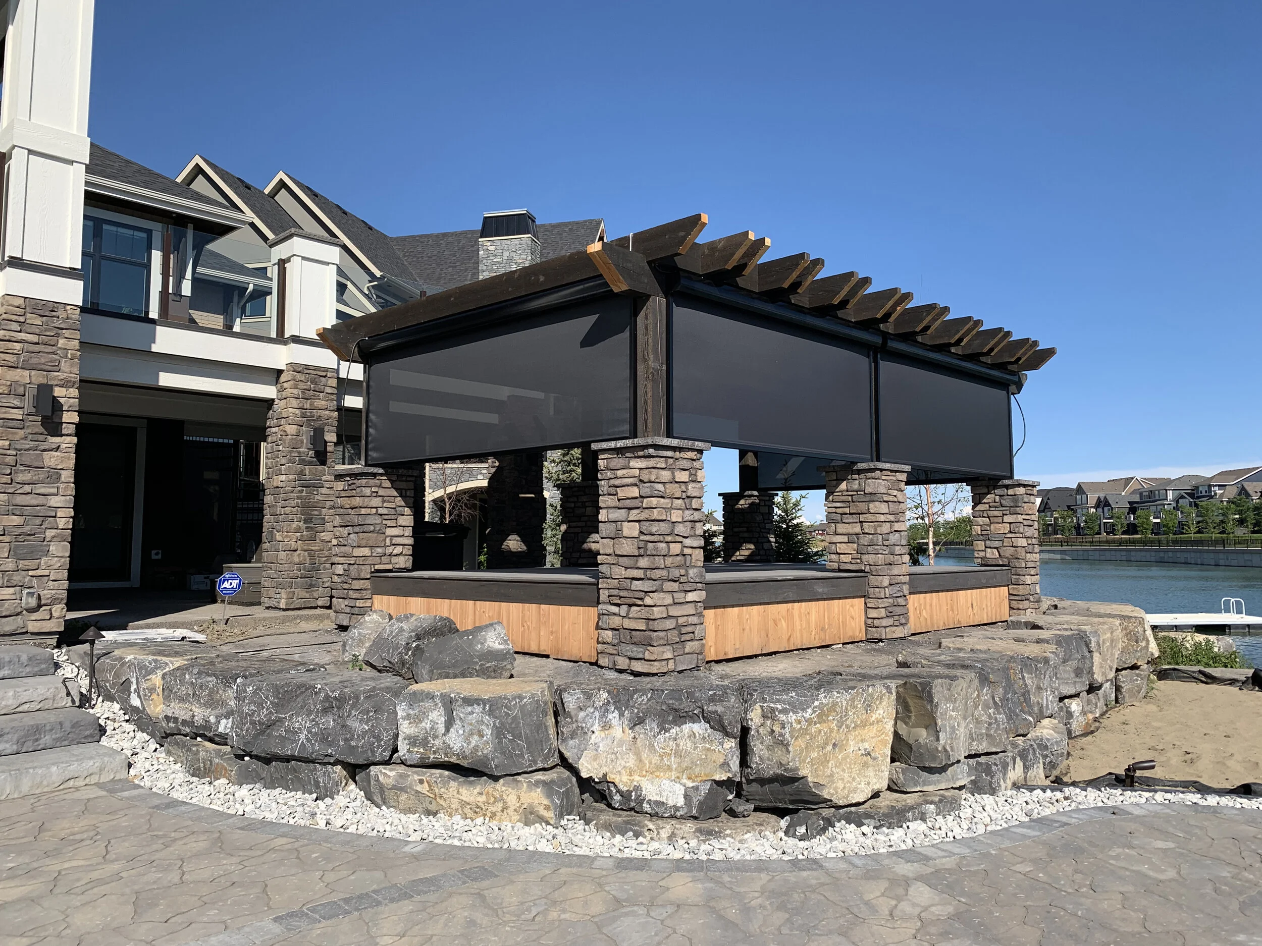 Retractable Pergola Solar Shade And Wind Screens — Exterior Solar Screens