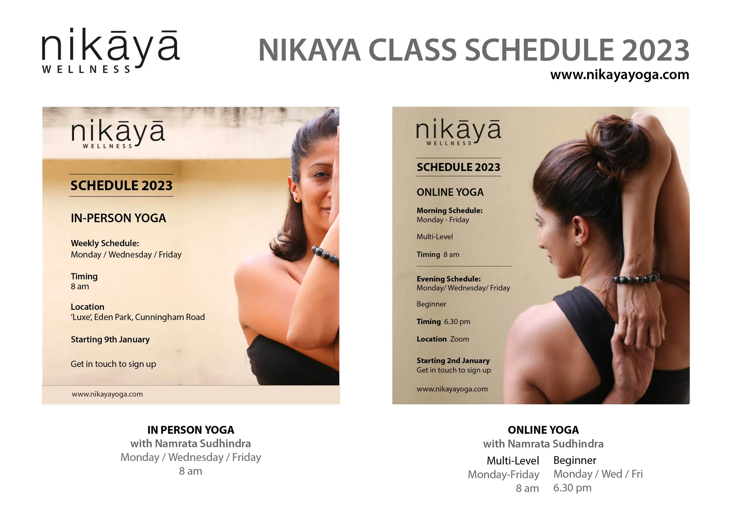 Nikaya Schedule — Nikaya Yoga : : India