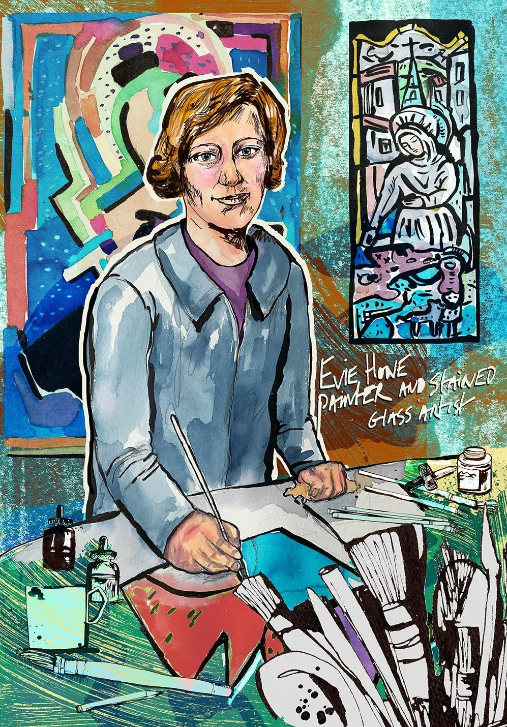 Evie Hone Painter & Stained Glass Artist — Eva Kelly Illustration