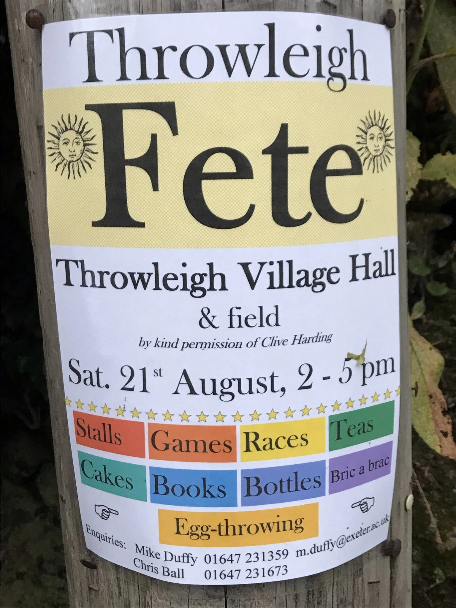 THROWLEIGH FETE THEN AND NOW — Edge of the moor