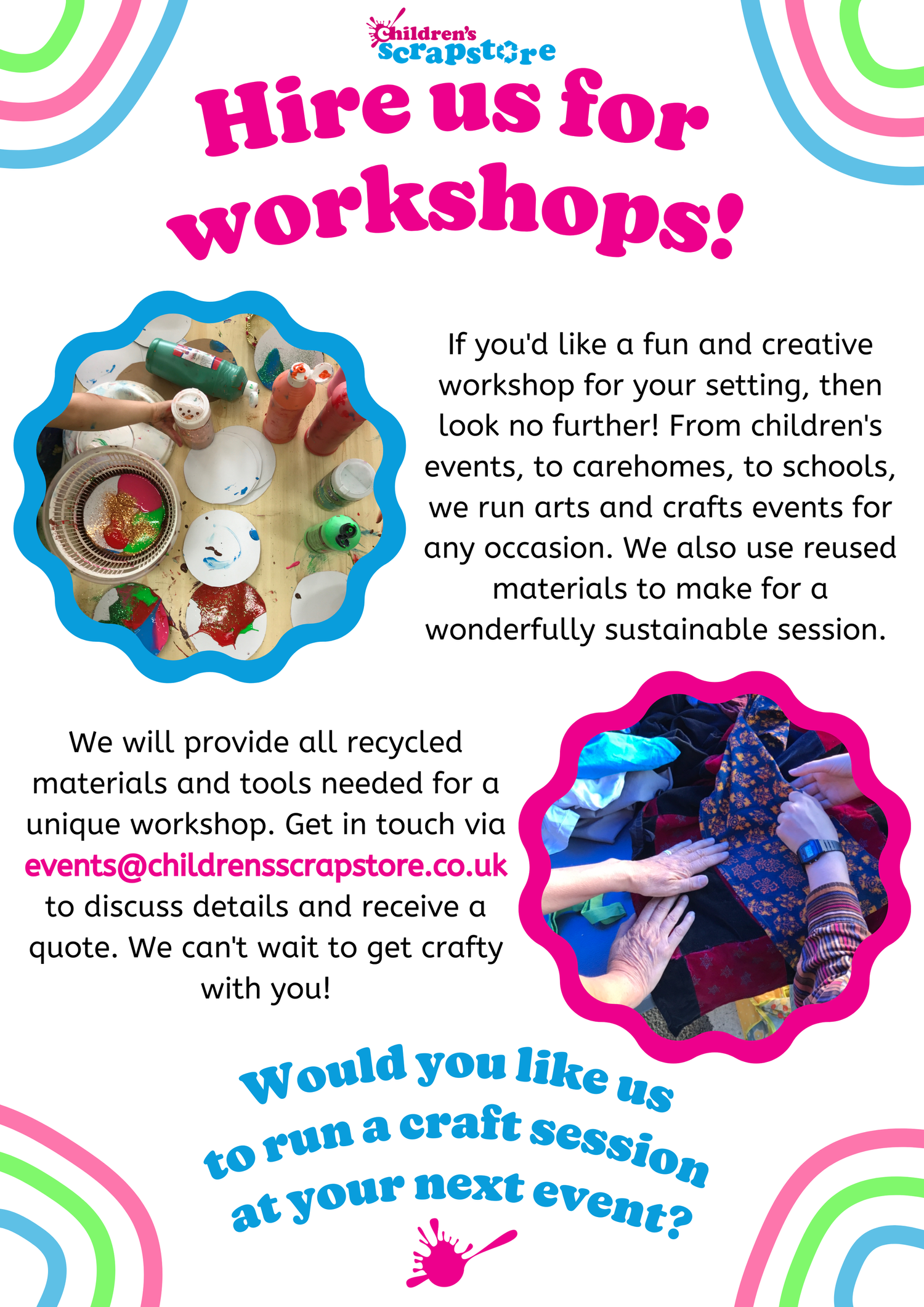 Workshop Hire — Children's Scrapstore