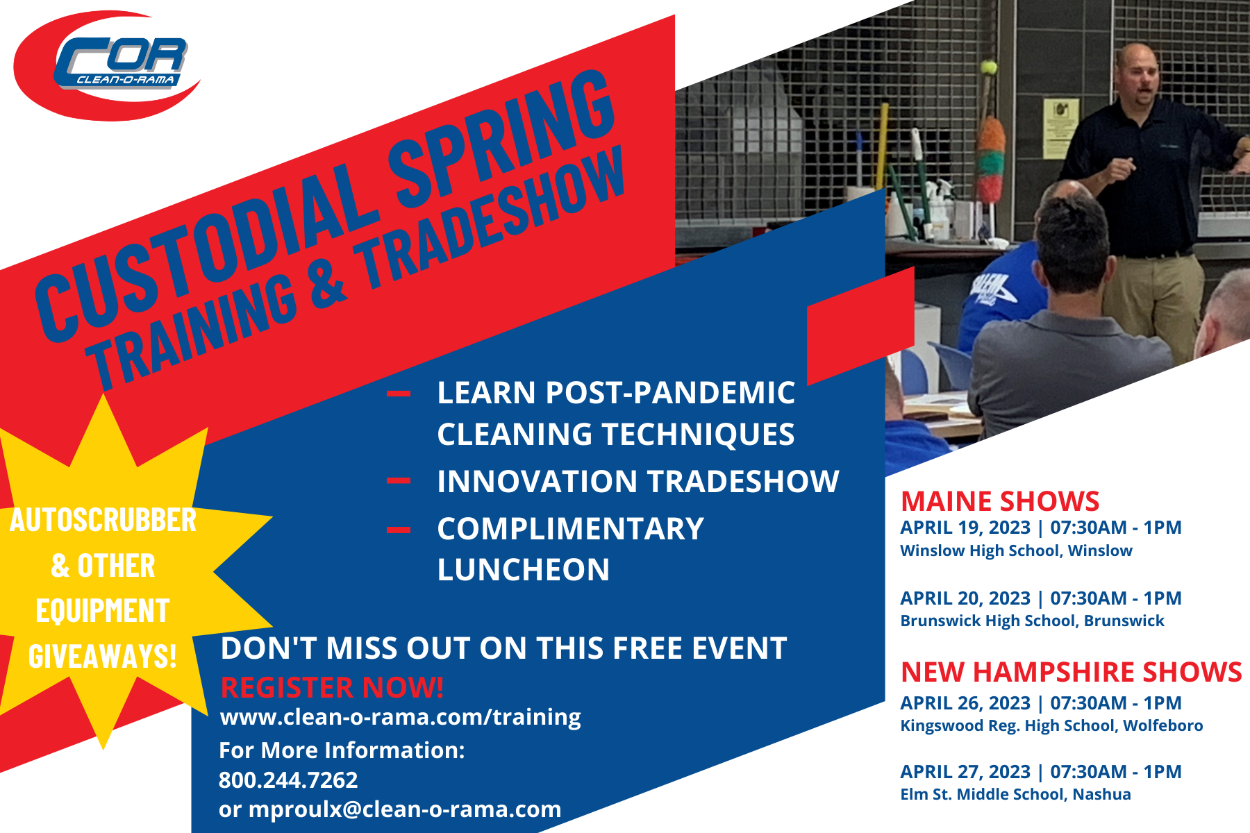 Events Schedule — Clean-O-Rama