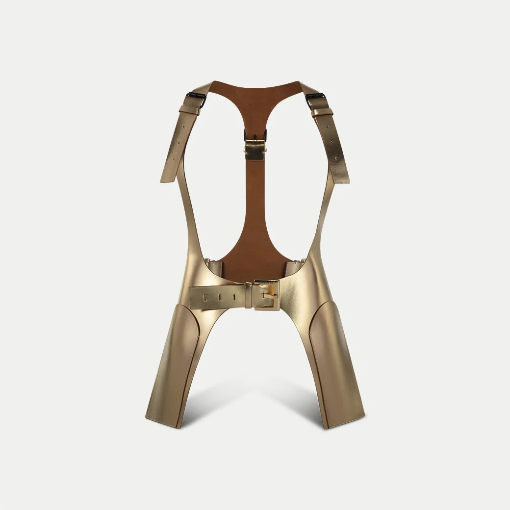 Exo Harness Black Gold — Lidia May | Ethical Luxury Leather Goods