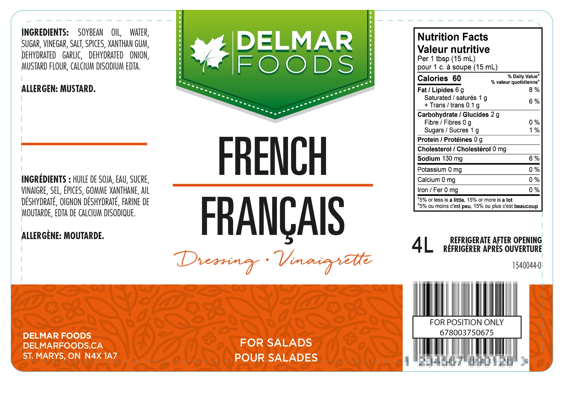 Dressings — Delmar Foods | Private Label Food Manufacturer - Sauces ...