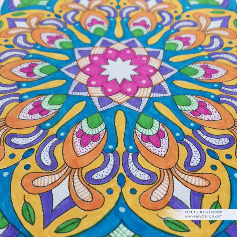 Celebrate Mandala Free Coloring Page — Kelly Dietrich Mandala Art