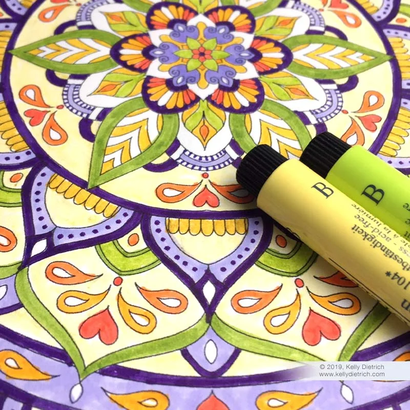 Live Mandala: Free Coloring Page for October — Kelly Dietrich Mandala Art