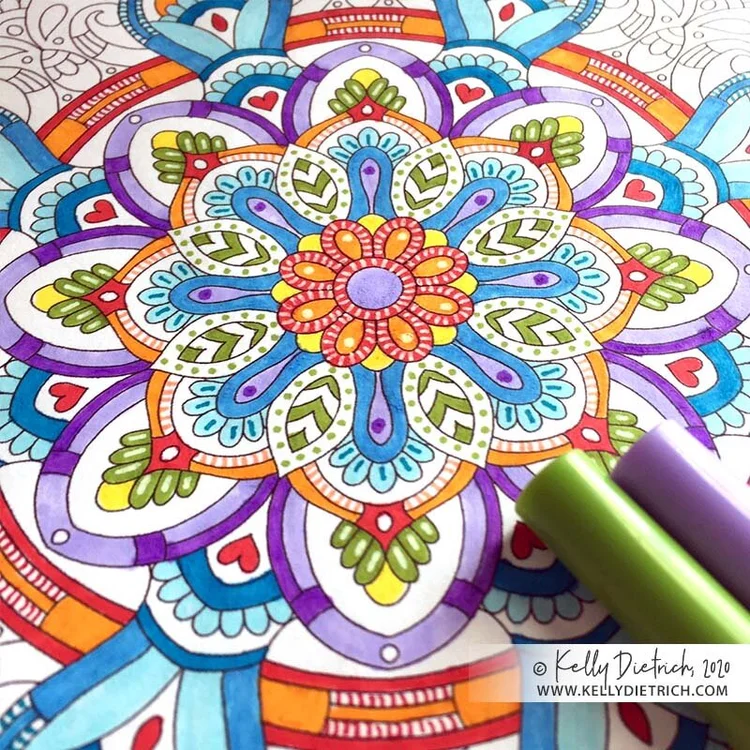 March Freebie Mandala Coloring Page — Kelly Dietrich Mandala Art