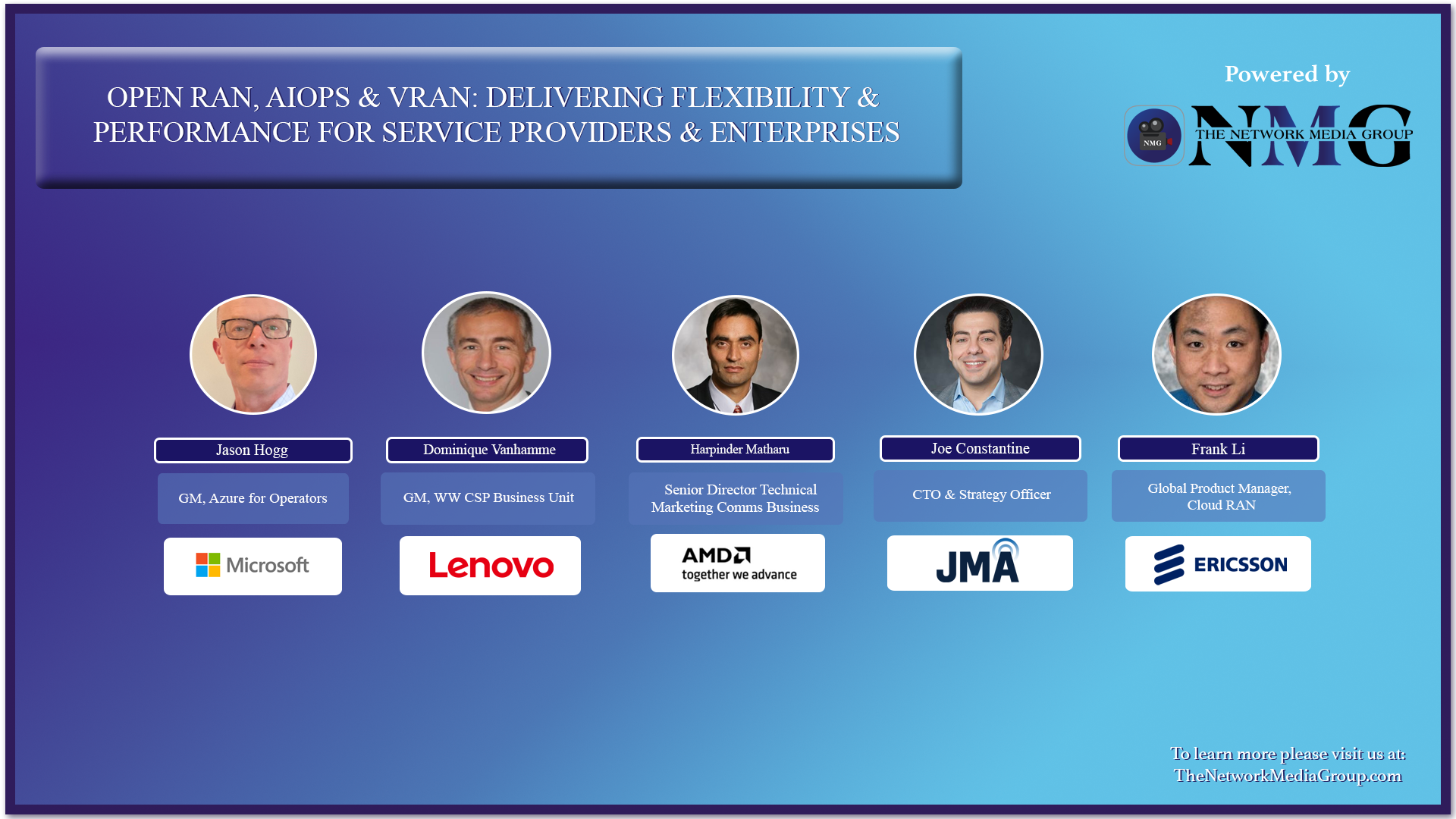 On Demand: October 6th - Open RAN, AIOPS & vRAN: Delivering Flexibility & Performance for ...