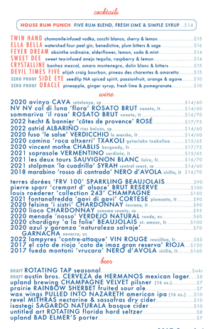 Menu — Voyager Ferndale