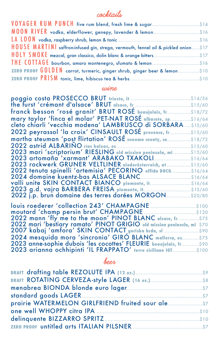 Menu — Voyager Ferndale