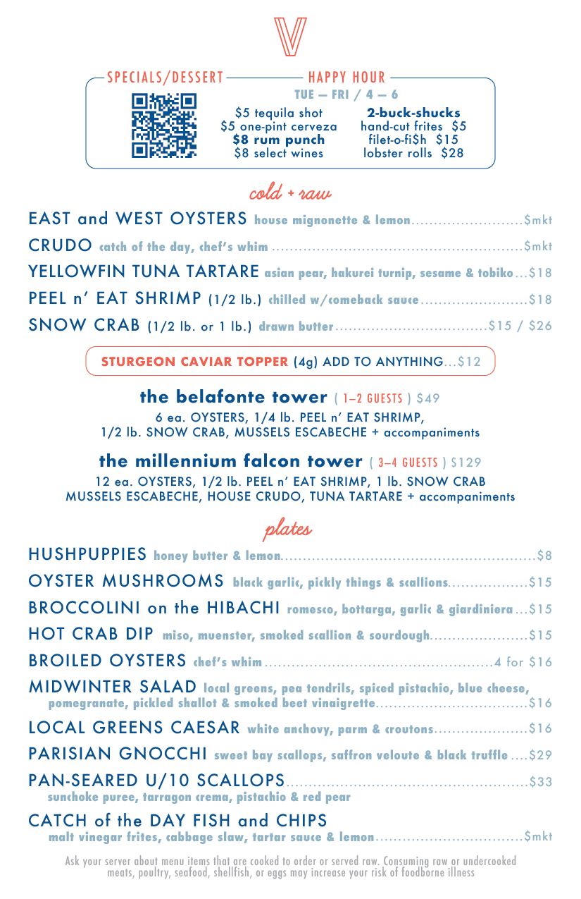 Menu — Voyager Ferndale