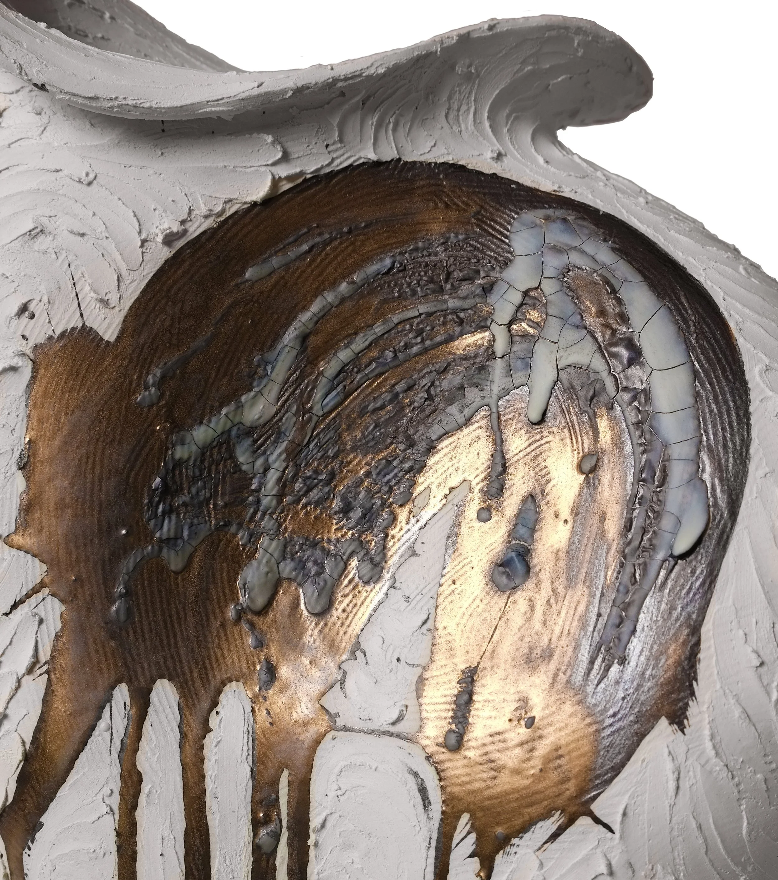 Ceramic Vessel in White And Gold - Beverly Morrison — Beverly Morrison