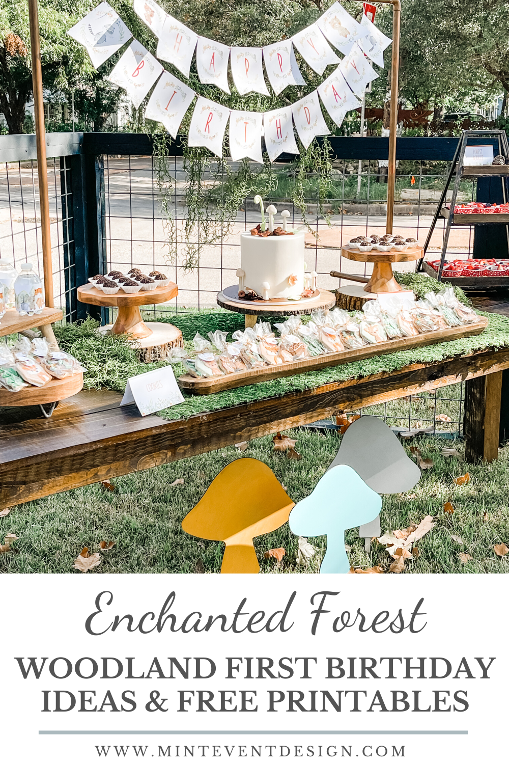 Enchanted Forest Woodland First Birthday Party & Free Printables — Mint ...