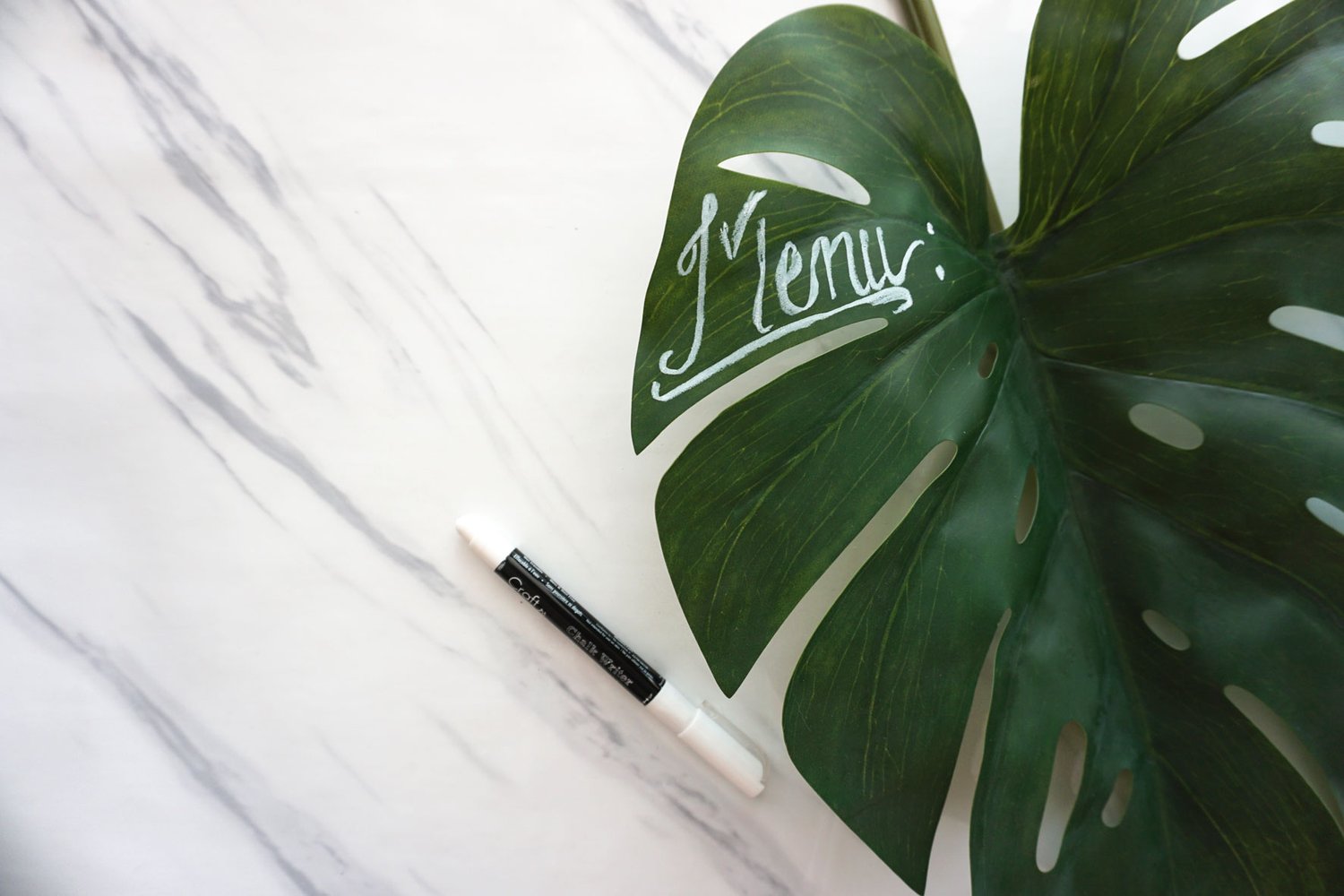 DIY Tropical Leaf Menus — glitches & stitches