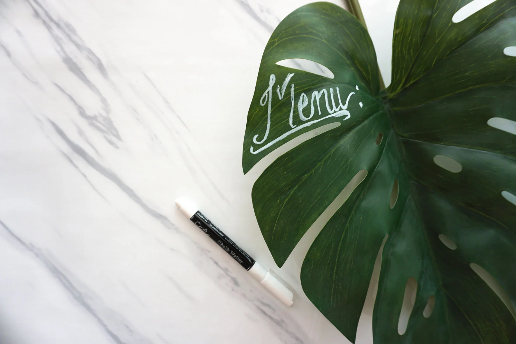 DIY Tropical Leaf Menus — glitches & stitches