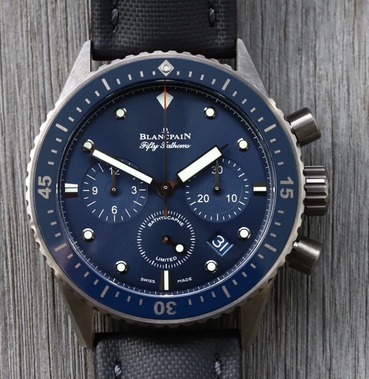 Blancpain Fifty Fathoms Bathyscaphe Chronograph Ocean Commitment 5200 ...