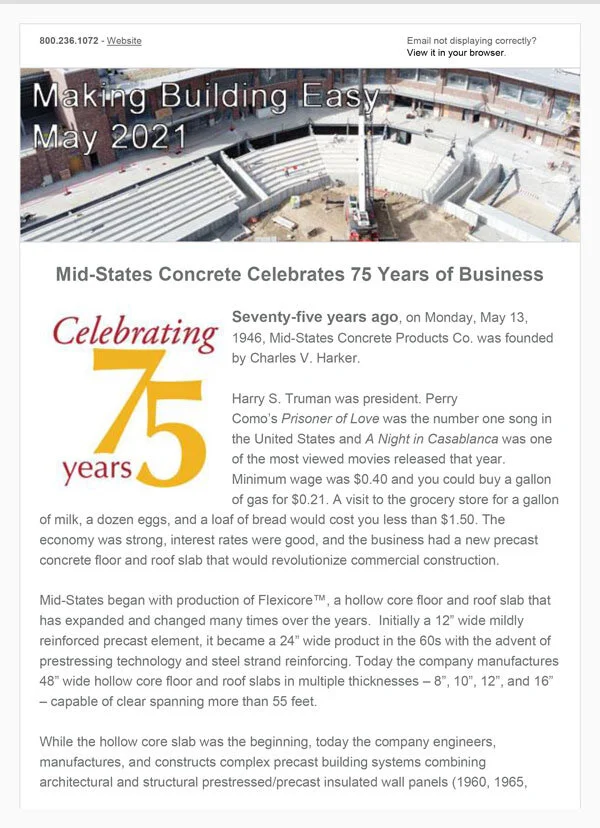 Newsletters — Mid-States Concrete Industries
