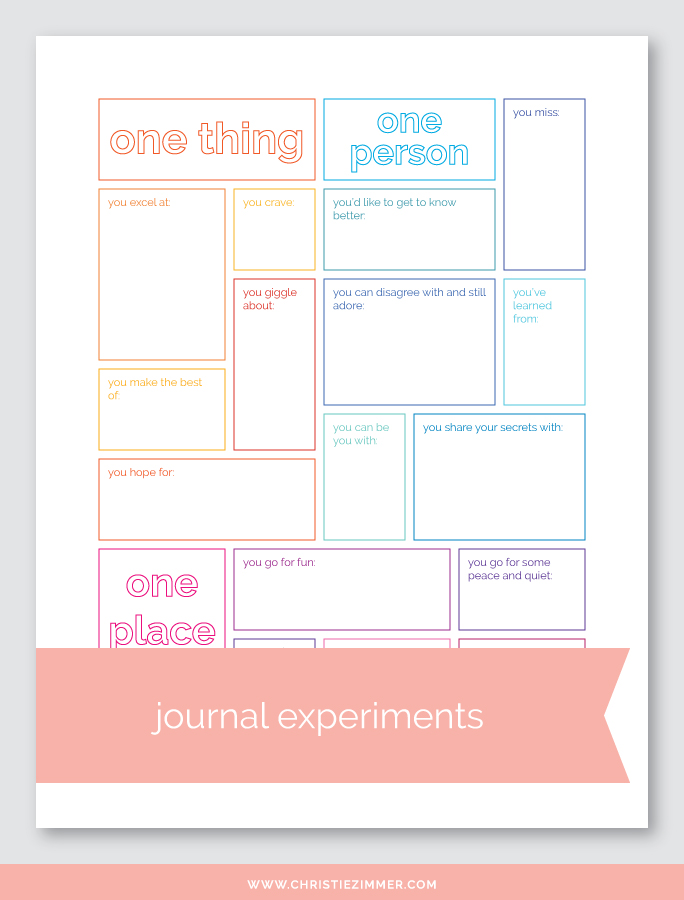 Journal Experiments - Printable Guided Journal Pages — Christie Zimmer