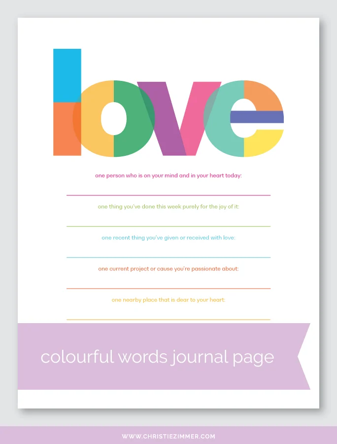 Colourful Words Printable Guided Journal Pages — Christie Zimmer