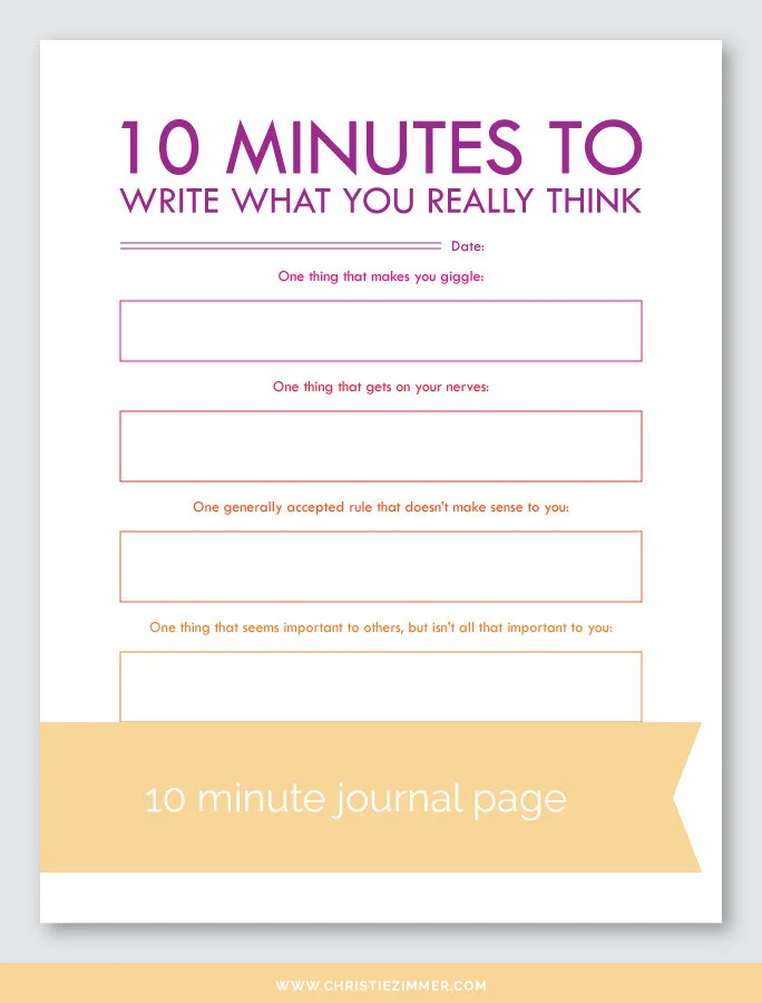 10 Minute Journal Pages Shop — Christie Zimmer