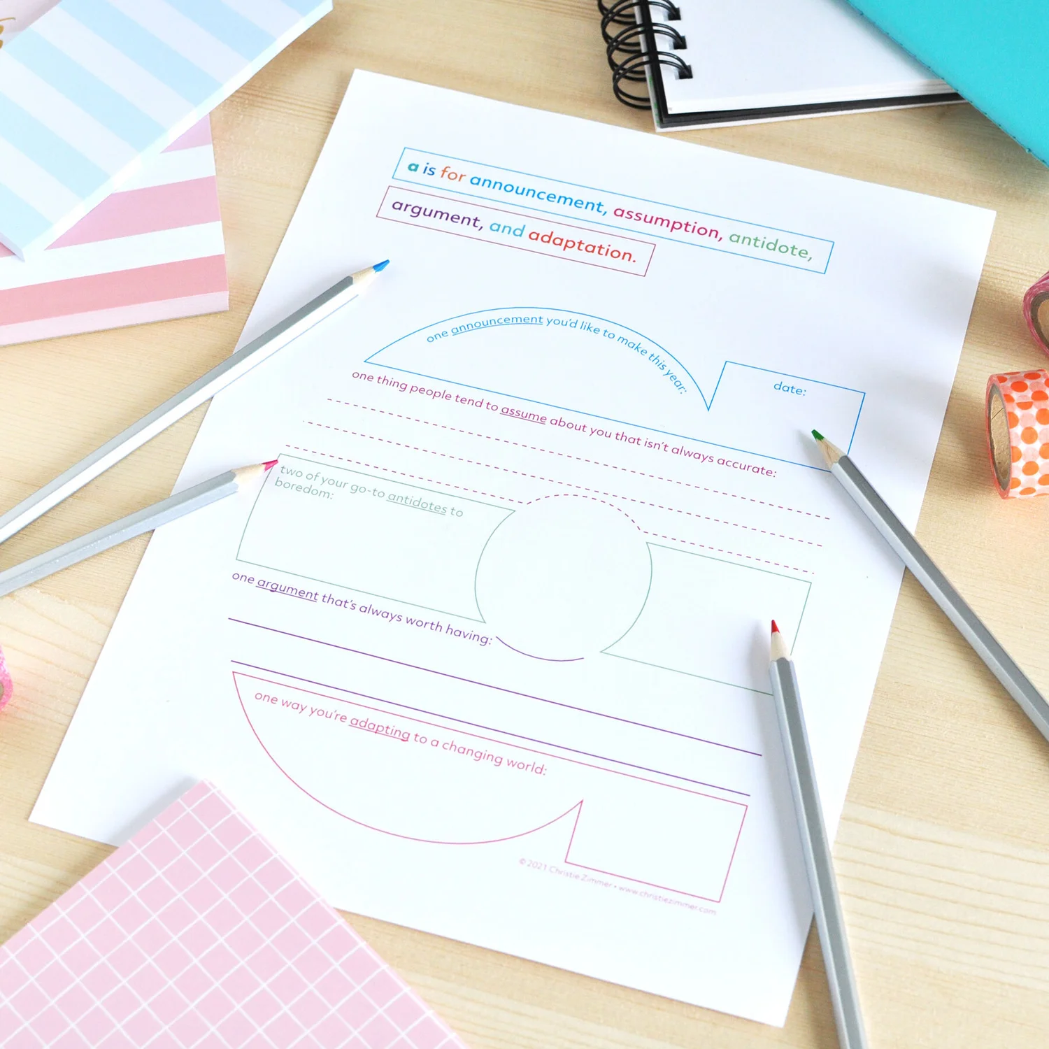 "A" is For Announcement -- an alphabet-inspired journal page — Christie ...