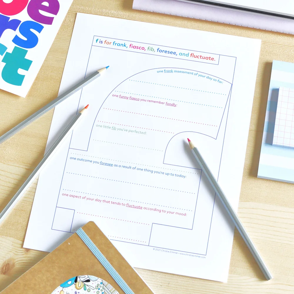 "F" is for Frank - New alphabet-inspired journal page — Christie Zimmer