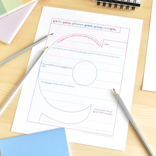 G is for Gutsy - New alphabet-inspired journal page — Christie Zimmer