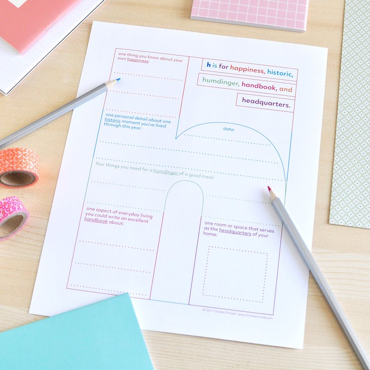 H is for Happiness - New alphabet-inspired journal page — Christie Zimmer