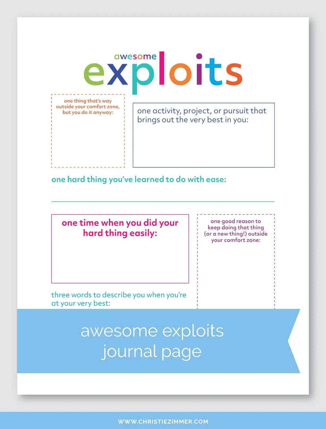 6 Everyday Adventures Printable Journal Pages — Christie Zimmer