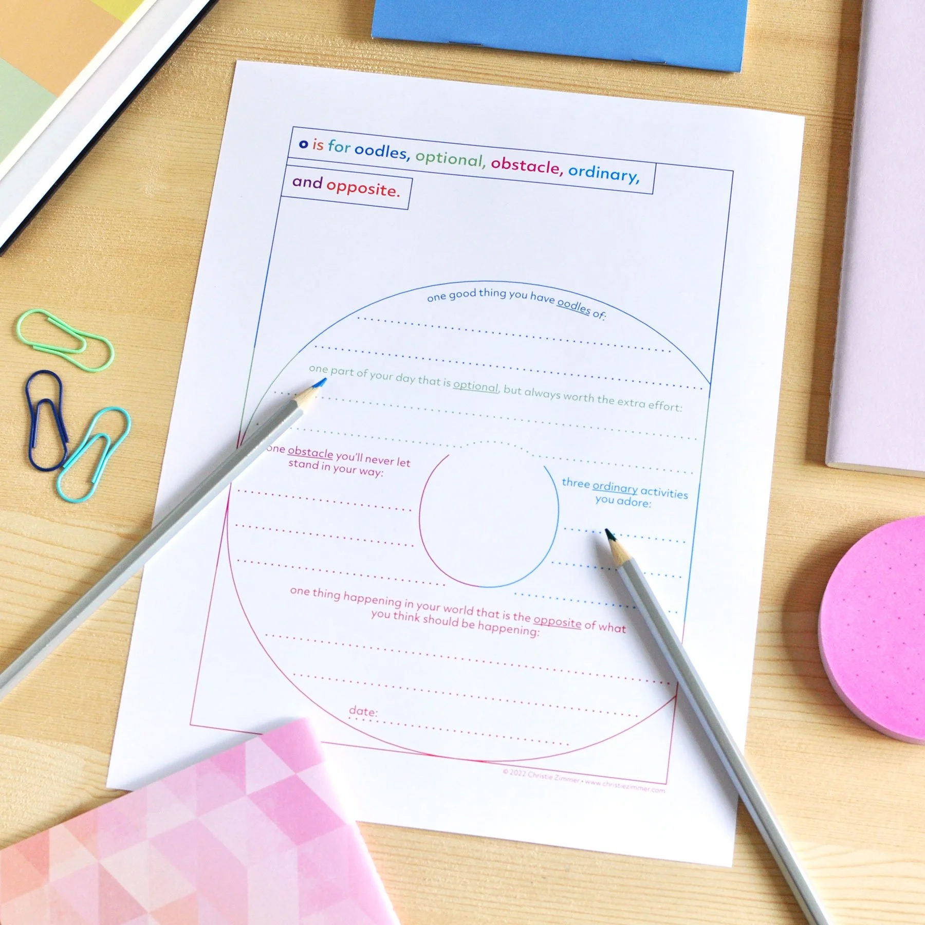 O is for Oodles - New alphabet-inspired journal page — Christie Zimmer